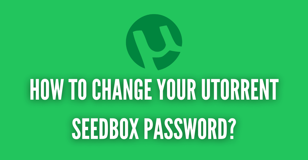 How to Change the uTorrent Seedbox Password - RapidSeedbox